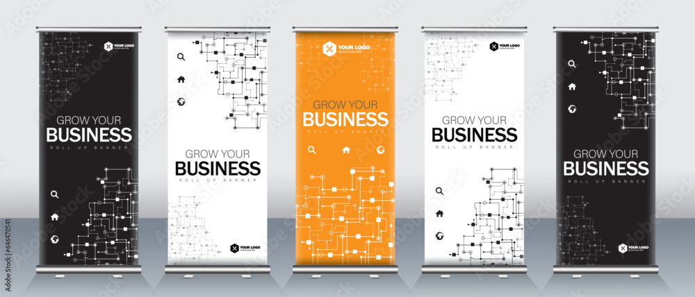 Corporate business conference roll up banner designs for x stand with ...