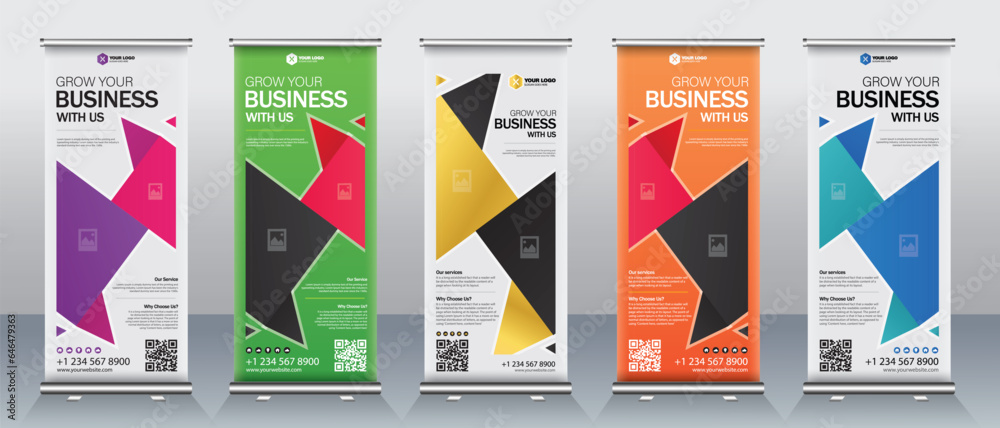 Corporate business conference roll up banner designs for x stand with ...