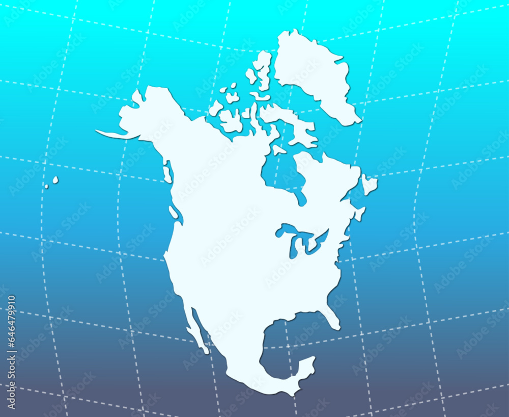 map of North America printable with gradation background Stock Vector ...
