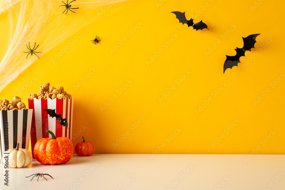 Cinema outing on Halloween with pals! Eerie side view table setup ...