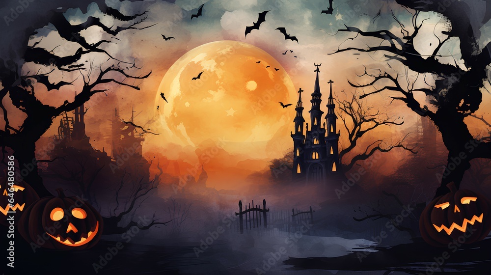 scary halloween event background design for trick or treat halloween ...