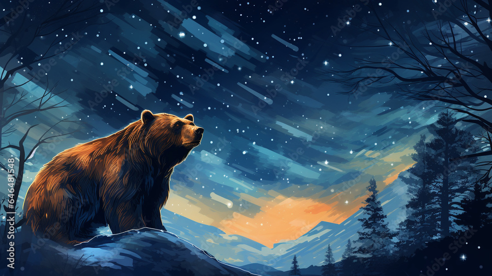 The constellation Ursa Major, also known as the Great Bear, with its ...