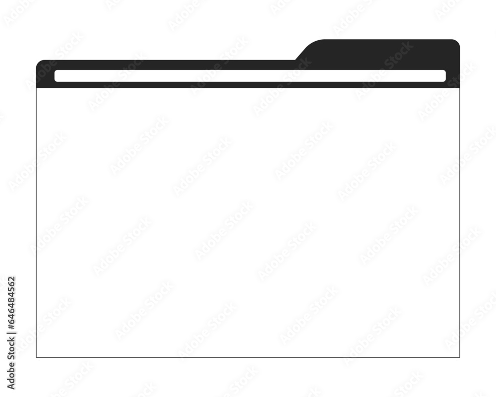 Nineties file folder flat monochrome isolated vector object. Retro ...