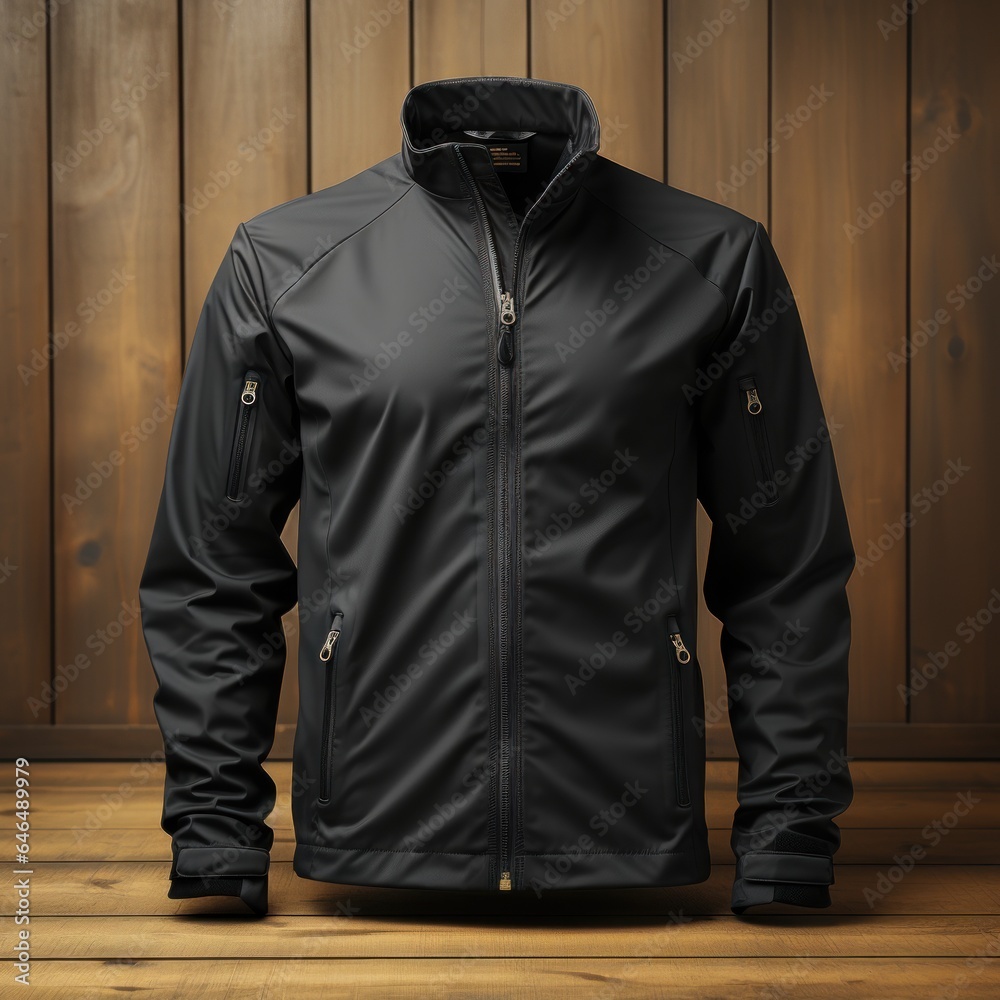 Fabric men's jacket in black muted colors, background for mockup ...