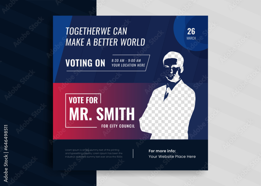 Political poster design for event campaign poster template banner Stock ...