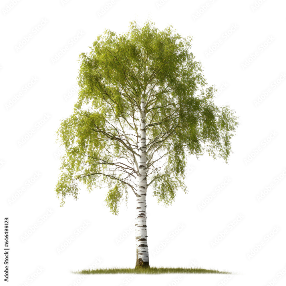 Summer green birch tree, png file of isolated cutout object on ...