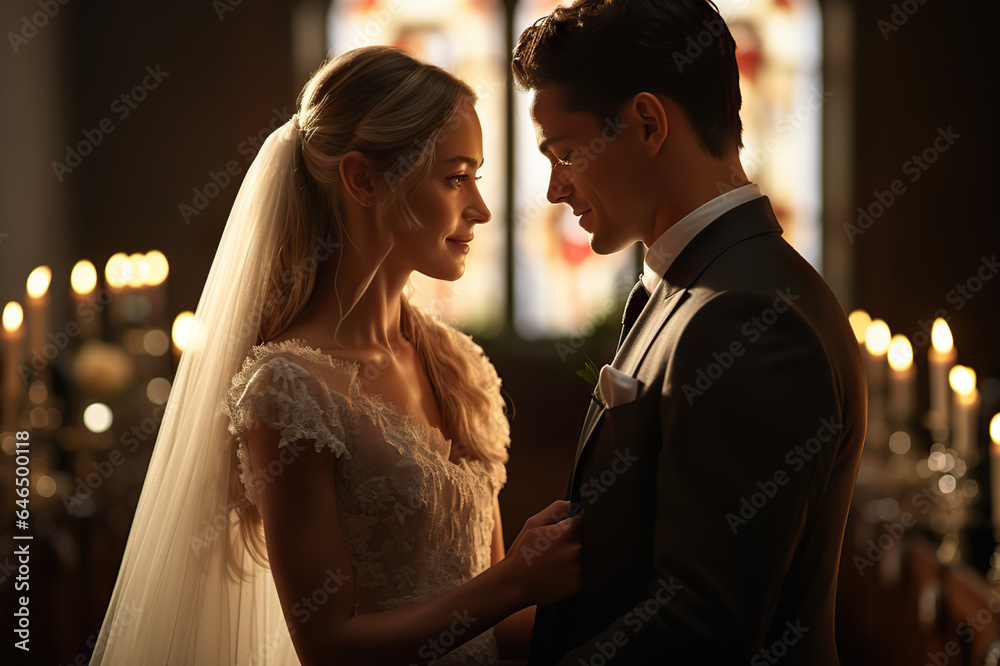 Intimate Wedding Moment as Husband and Wife Exchange Vows of ...