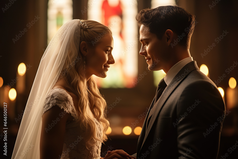 Intimate Wedding Moment as Husband and Wife Exchange Vows of ...