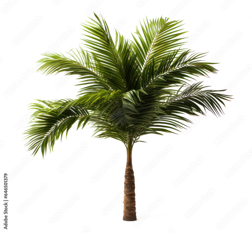 one palm tree, png file of isolated cutout object on transparent ...