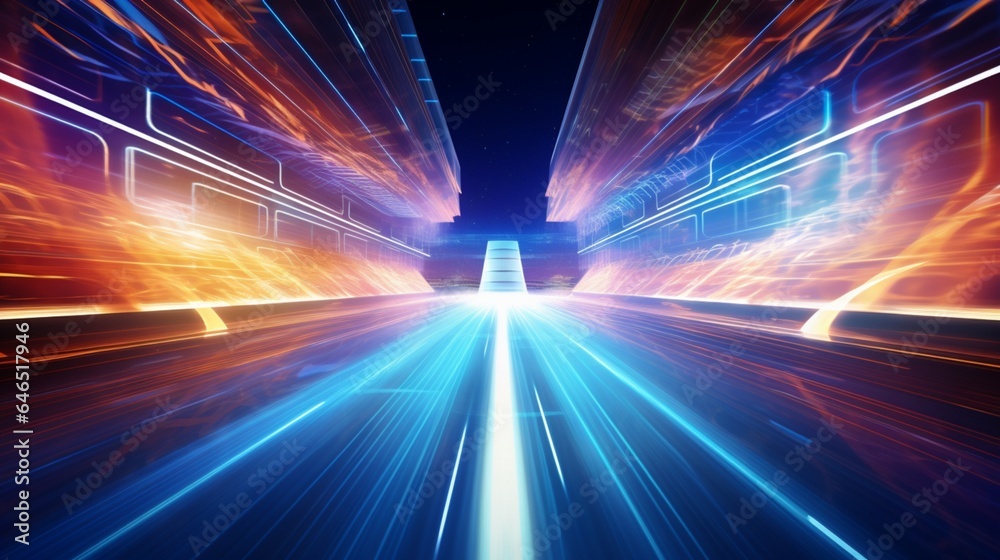 Conceptual depiction of future digital speed technology with an ...