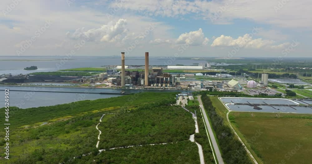 Electric energy production from fossil fuel. Big Bend Power Station in ...