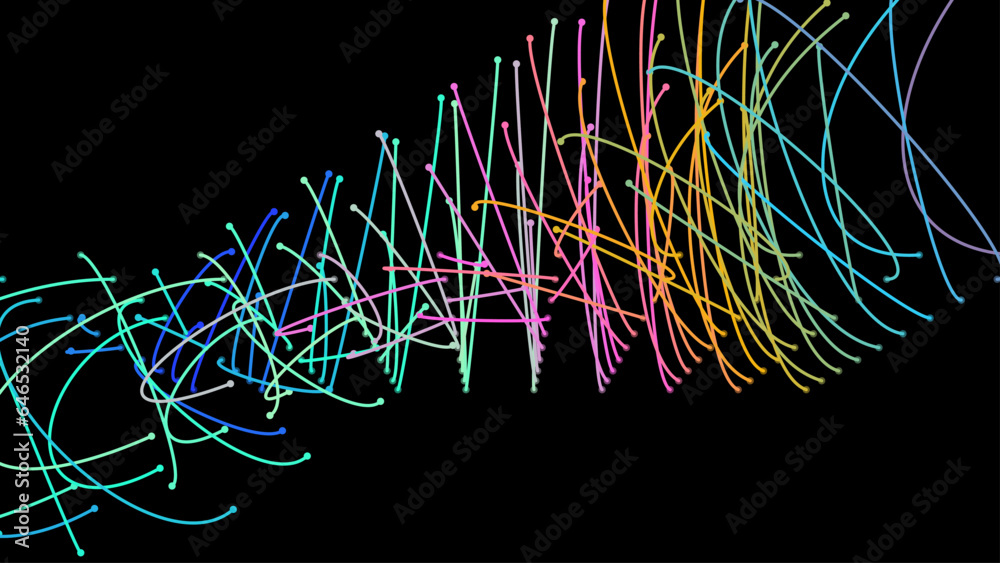 Crossing light beams. Energy flow Laser lines. Neon plexus knots ...