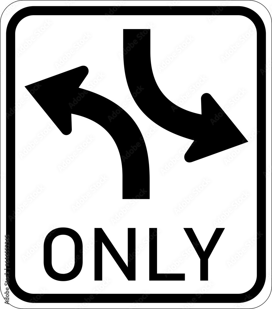 Transparent PNG of Vector graphic of a usa Two Way Left Turn Only ...