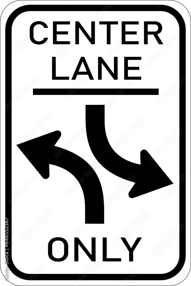 Transparent PNG of Vector graphic of a usa Two Way Left Turn, Only ...