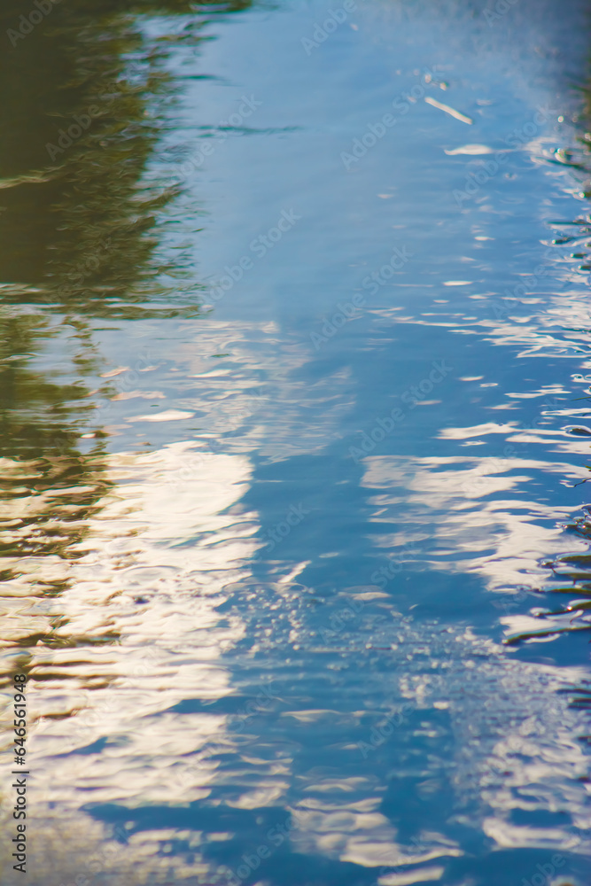 Reflections in Ripples of Blue Lake Water-Border, Background, Backdrop ...