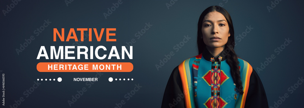 Native American heritage month November. Tribal people awereness ...