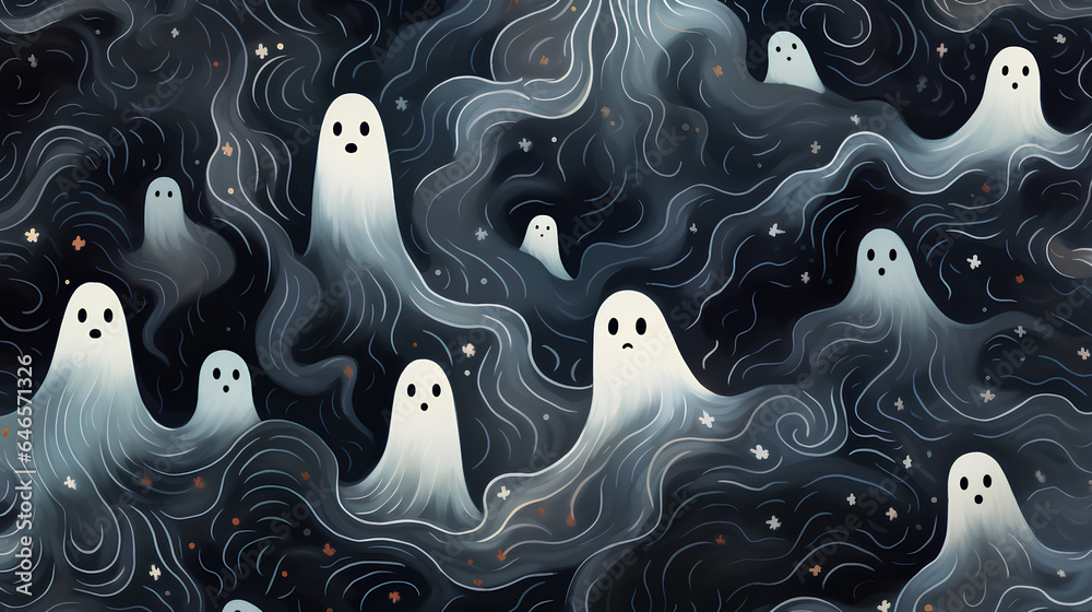 Illustrated ghost backgrounds. Backgrounds for Halloween. Illustrated ...