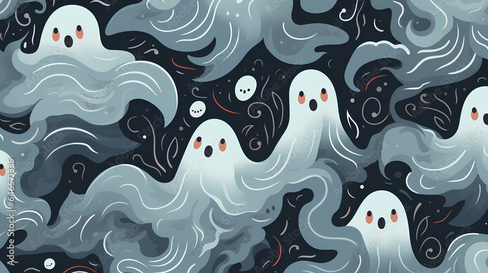 Illustrated ghost backgrounds. Backgrounds for Halloween. Illustrated ...