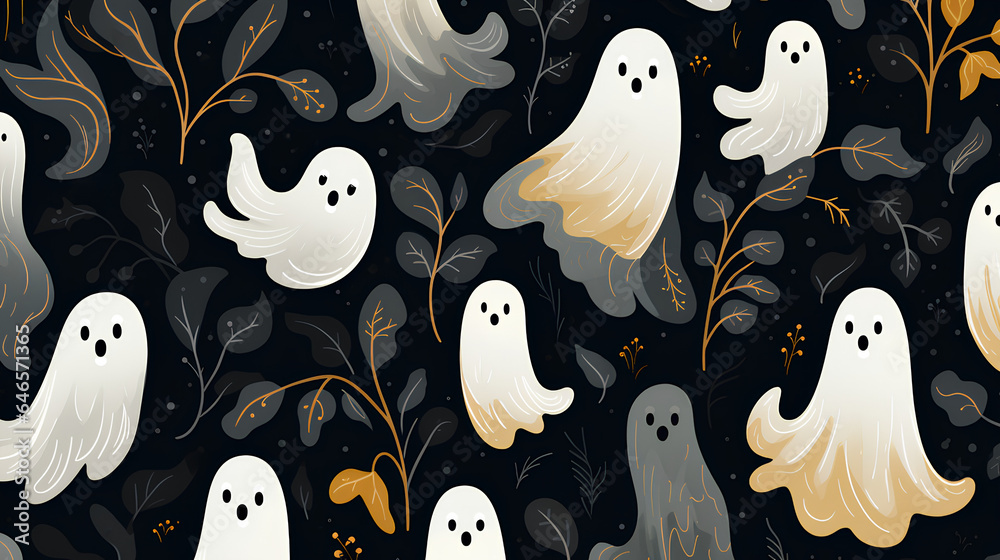 Illustrated ghost backgrounds. Backgrounds for Halloween. Illustrated ...