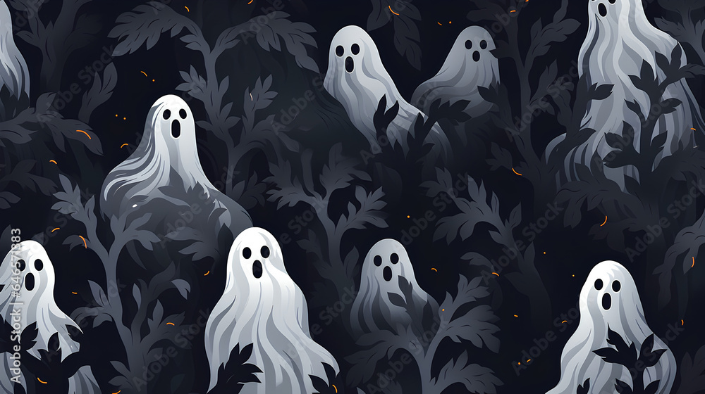 Illustrated ghost backgrounds. Backgrounds for Halloween. Illustrated ...