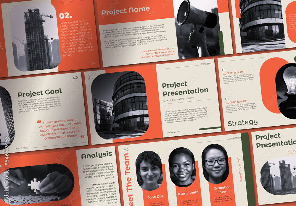 Modern Minimalist Business Project Presentation Template Stock Template ...