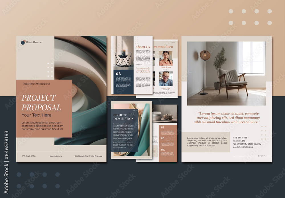 Minimalist and Elegant Project Proposal Stock Template | Adobe Stock