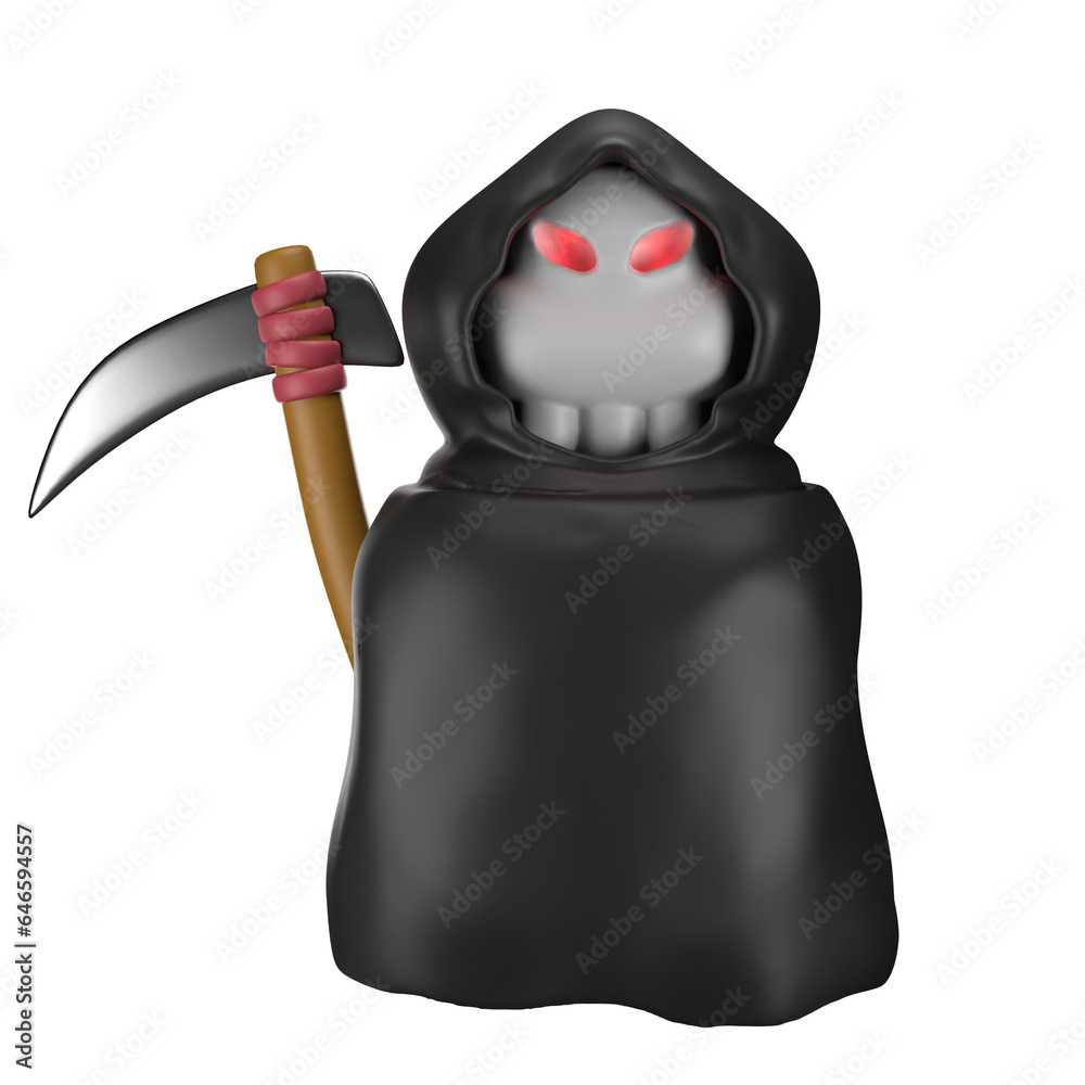 grim reaper icon 3d render, transparent background in png format Stock ...