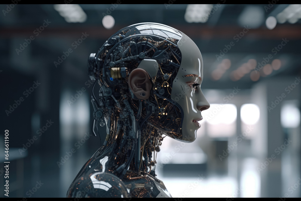 An exceptional portrayal of a humanoid robot, embodying a woman, and ...