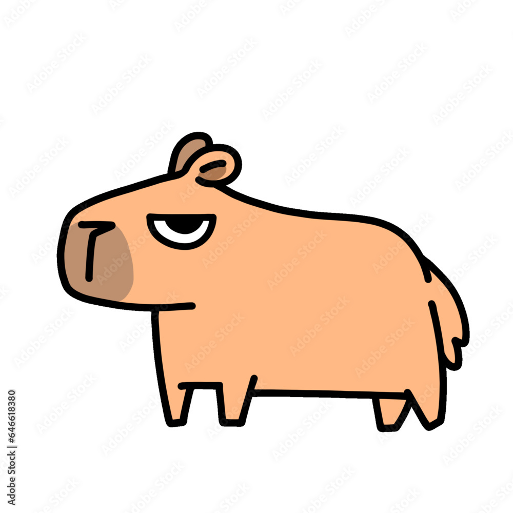 cute capybara transparent background vector illustration Stock Vector ...