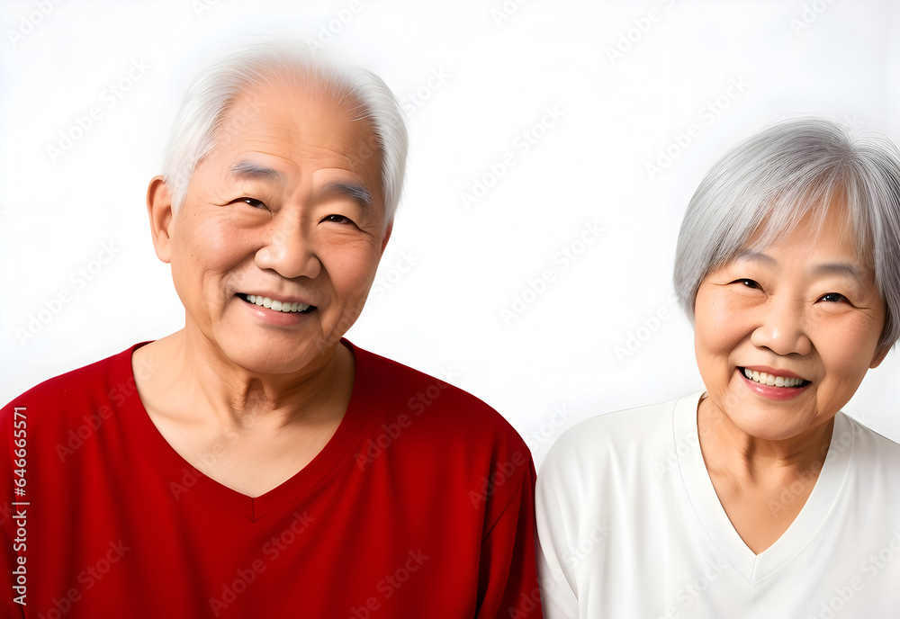 happy retirement, joyful senior mature couple, positive elder asian ...