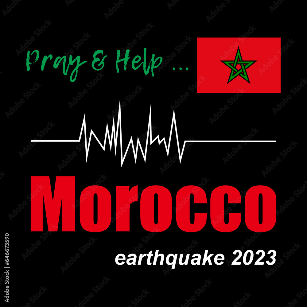 Pray for Morocco earthquake poster design with black background for ...
