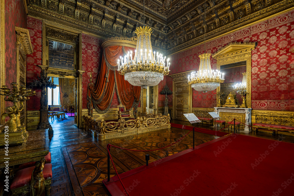 Turin, Italy - September 9, 2023: Interior of Palazzo Reale (Royal ...