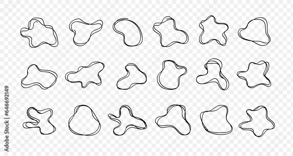 Blob shape line set. vector blob for message note mark design element ...