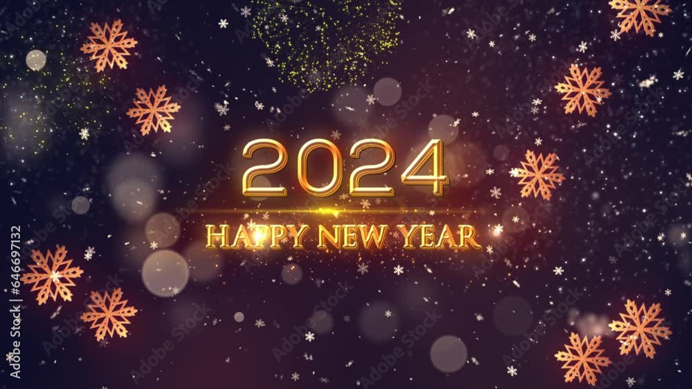 2024 Happy New Year Themed Background Animation, High Quality New Year Animation for Holiday ...
