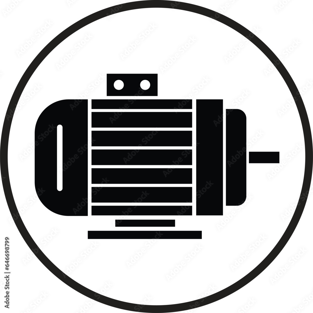 Vecteur Stock black Electric motor icon. industrial dc electromotor ...