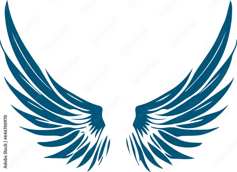 Basic wing silhouettes in monochrome vector format, suitable for ...