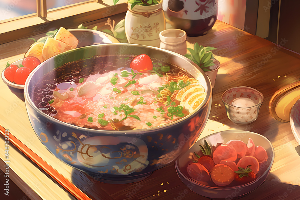 Chawanmushi Japanese food anime style illustration Made with Generative ...