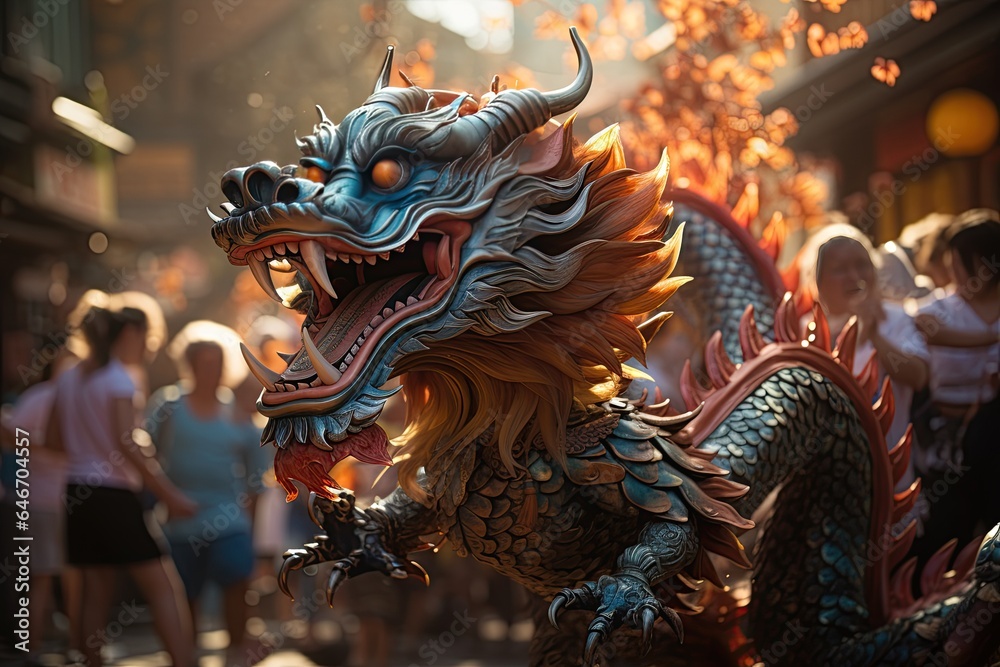 Dragon Dance: Vibrant dragon dancers parade through the streets ...