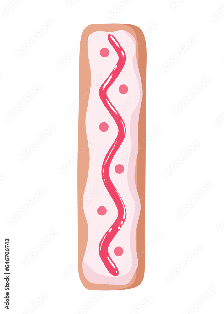Cartoon cookies font. Vector letter baking in colored glaze. Creative ...