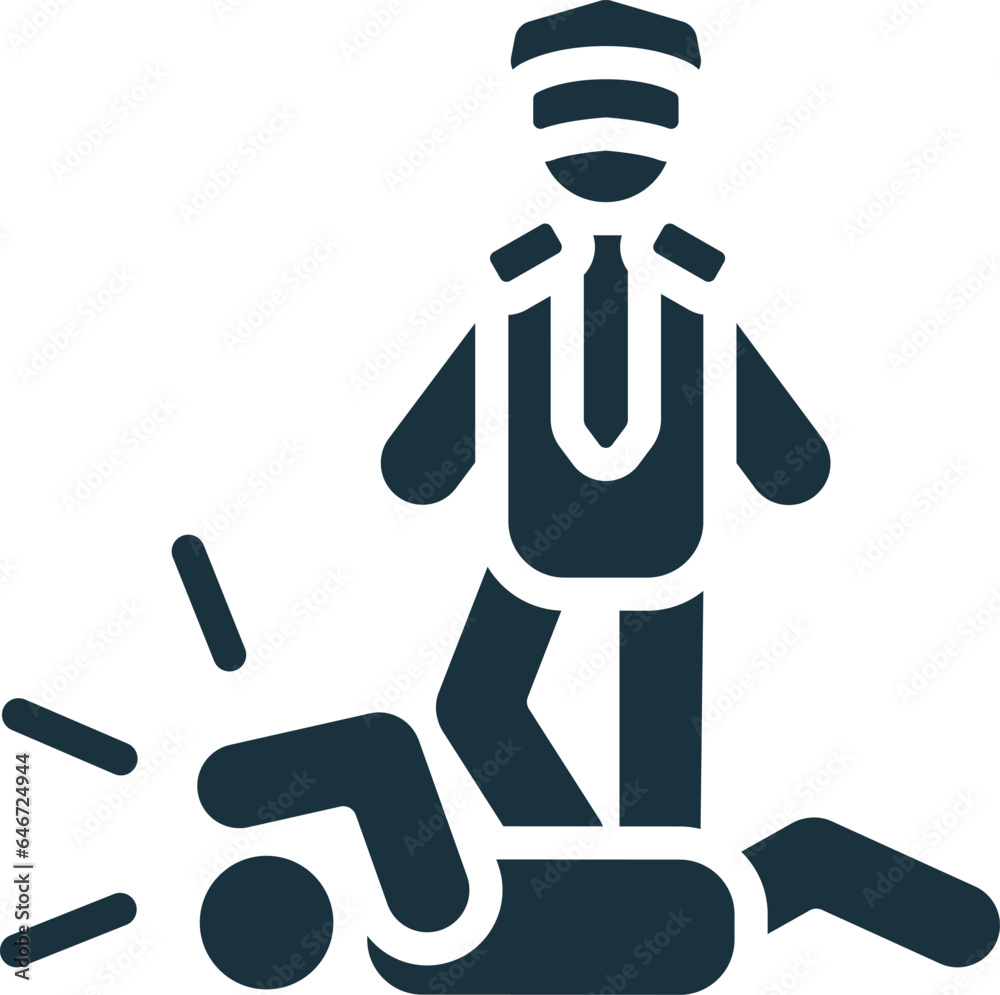 Police brutality icon. Monochrome simple sign from freedom collection ...