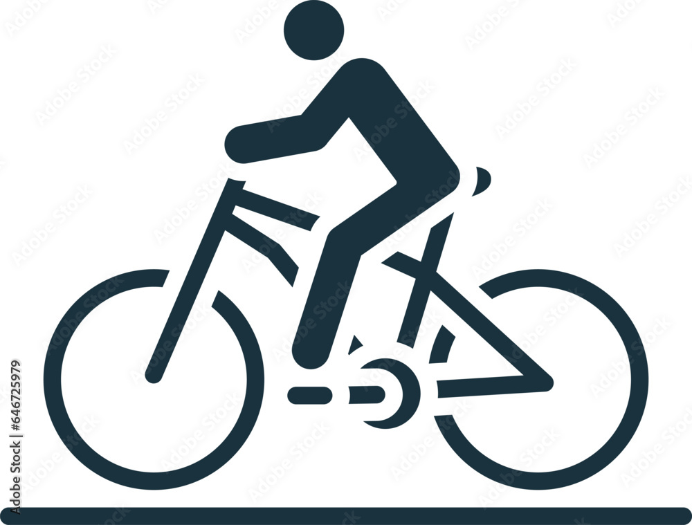 Biking icon. Monochrome simple sign from hobby collection. Biking icon ...