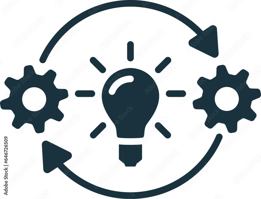 Idea generation icon. Monochrome simple sign from idea collection. Idea ...