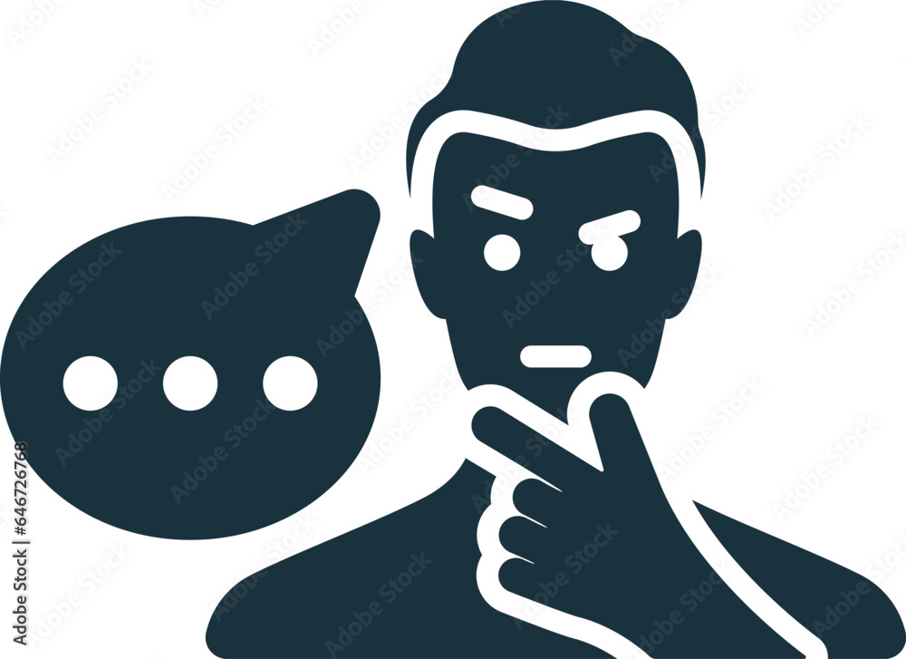 Thinking icon. Monochrome simple sign from idea collection. Thinking ...