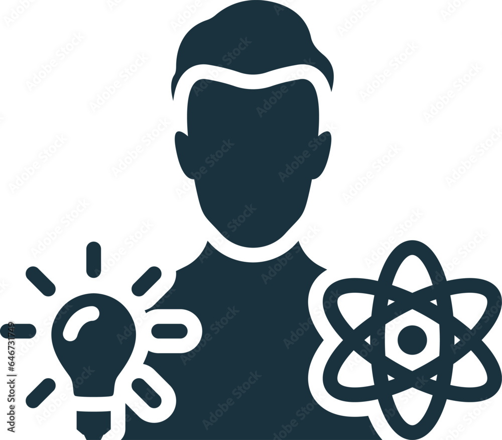 Inventor Icon Monochrome Simple Sign From Intellectual Property