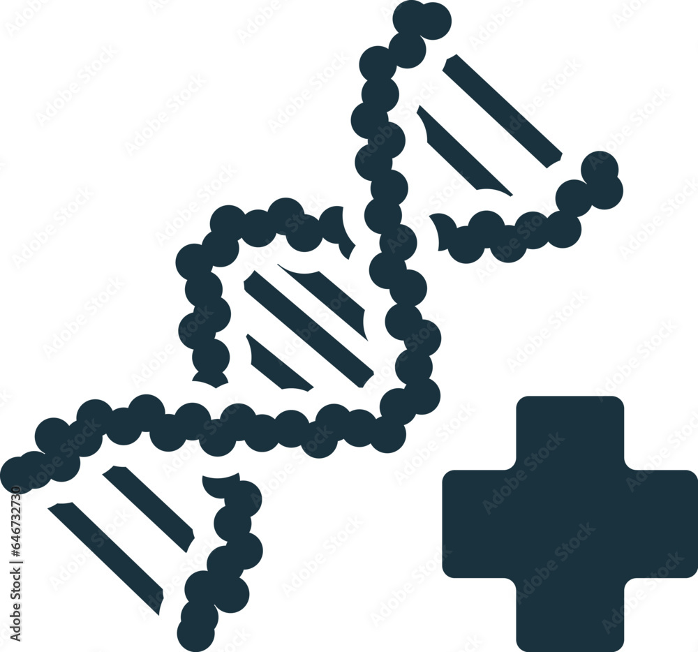 Medical genetics icon. Monochrome simple sign from medical speialist ...