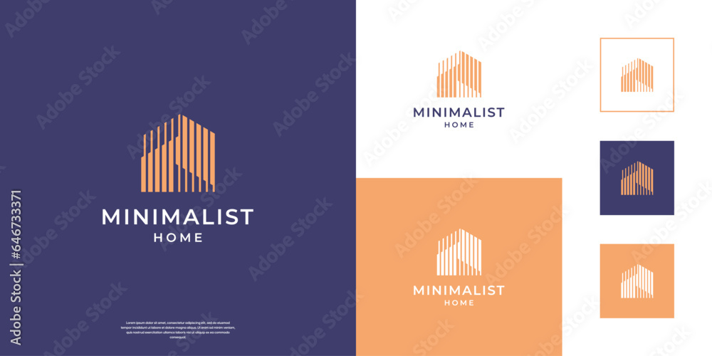 Abstract home logo design template. Minimal real estate property vector ...