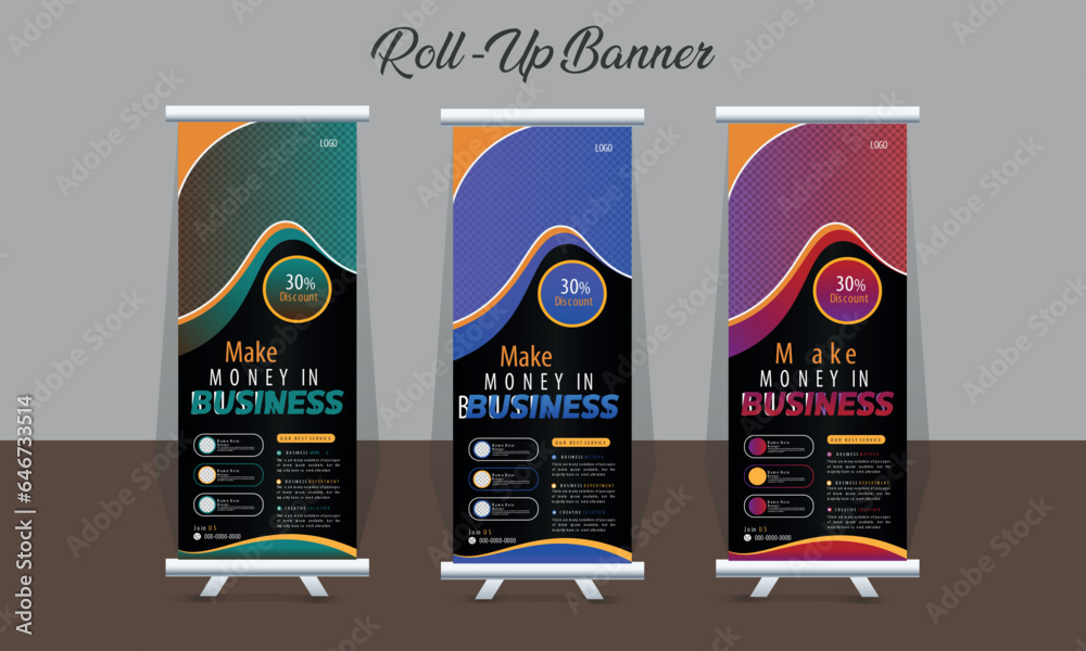 Modern Creative clean and corporate Business roll banner template ...