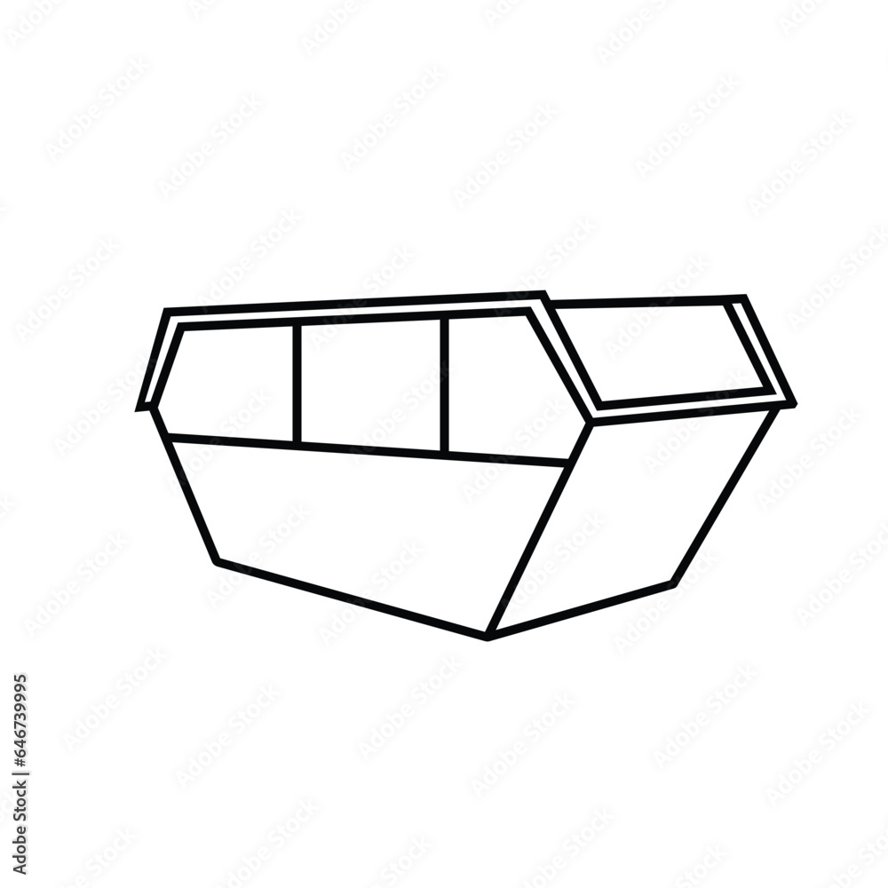 Skip bin line icon. Clipart image isolated on white background Stock ...