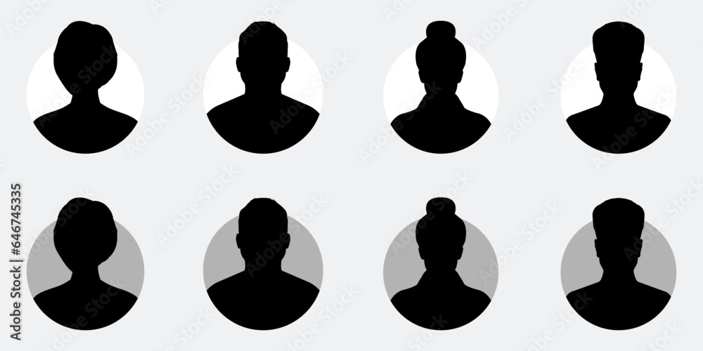 Default anonymous user portrait vector illustration flat vector designs ...