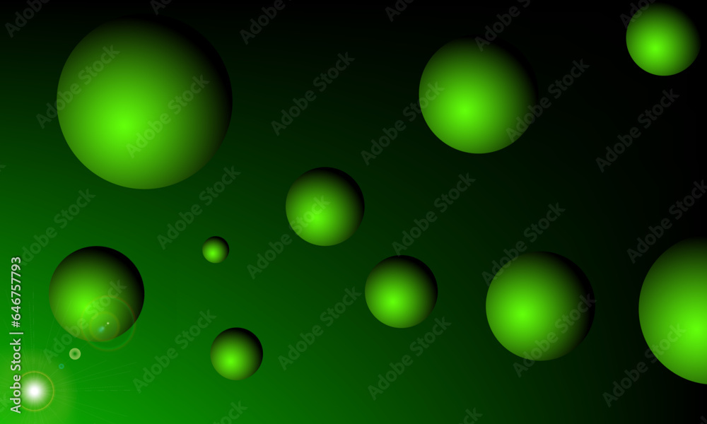 dark green gradient background design with 3D bubble pattern and light ...